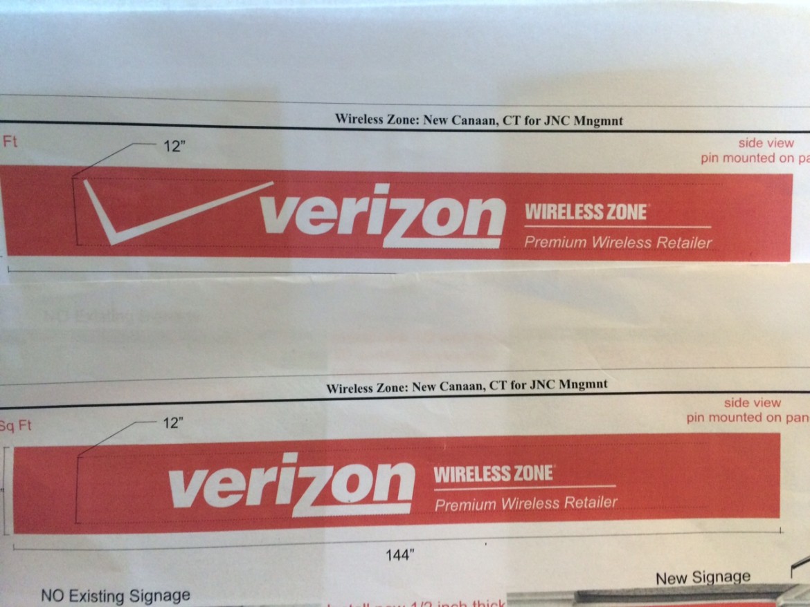 Officials ‘OK’ White—Not Red—Verizon Sign on Elm Street | NewCanaanite.com