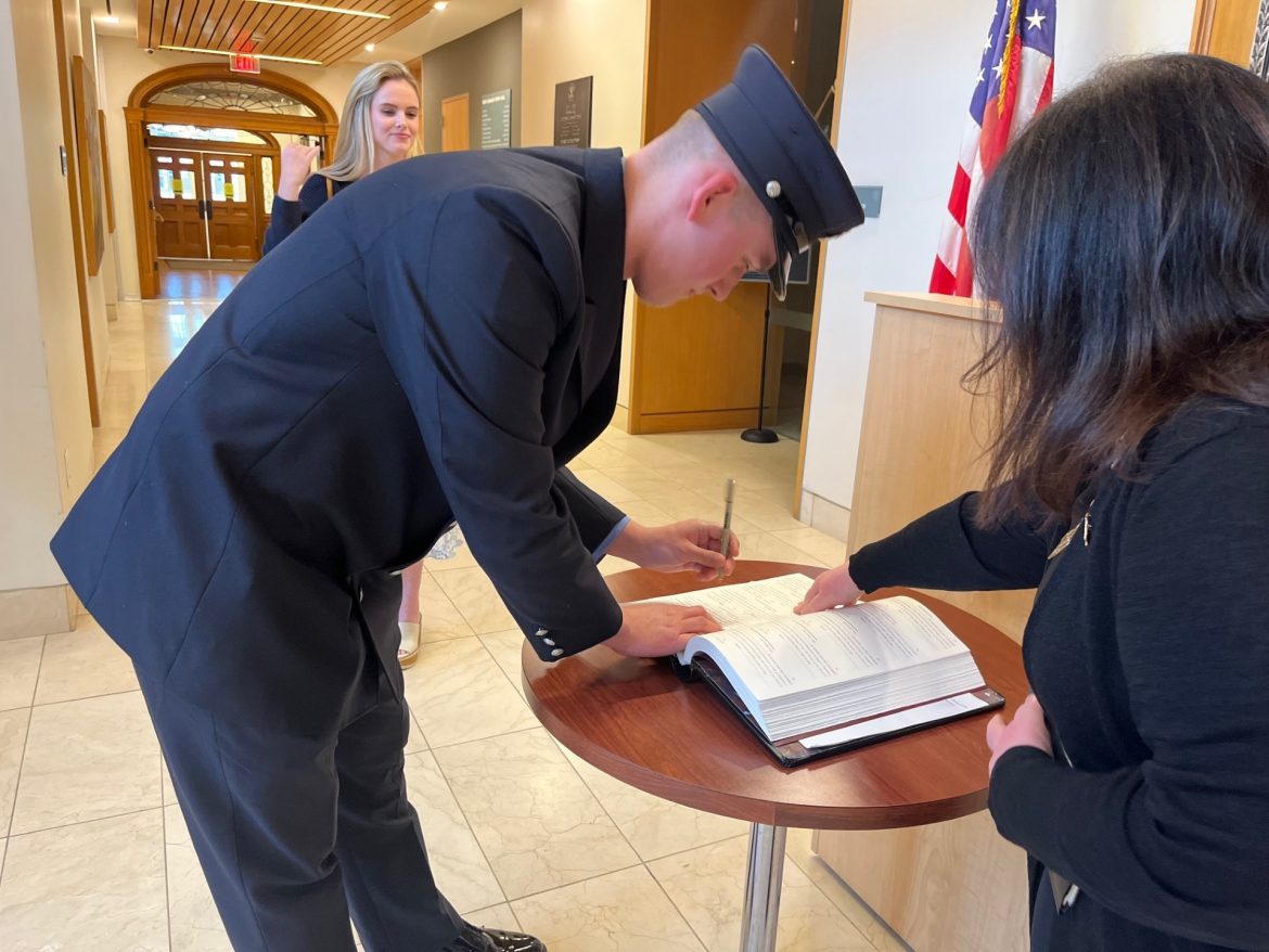 New Canaan Firefighter Harry Russell Sworn In at Town Hall Ceremony ...